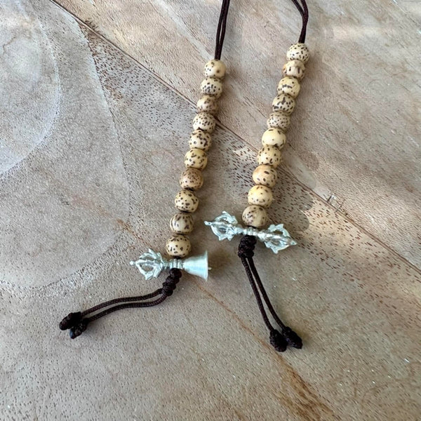 Lotus Seed Mala Counters with Silver Bell & Dorje - Jalu Jems ...