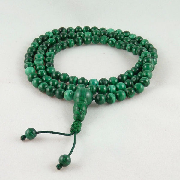 Malachite Mala (Prayer Beads) - Jalu Jems - Buddhist Supplies Australia