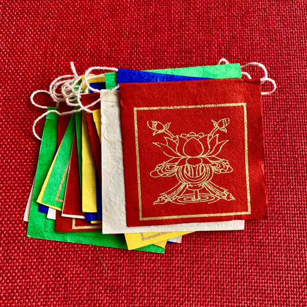 Lokta Paper Prayer Flags - 8 Auspicious Symbols - Jalu Jems - Buddhist ...